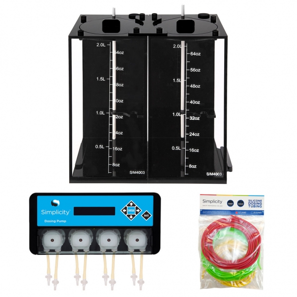 Simplicity 4-Head Dosing Pump + 2L Modular Dosing Container (2x) Bundle